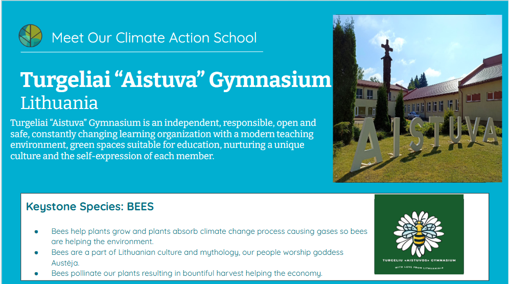 Climate Action School 2024-2025 — Turgelių „Aistuvos“ gimnazija